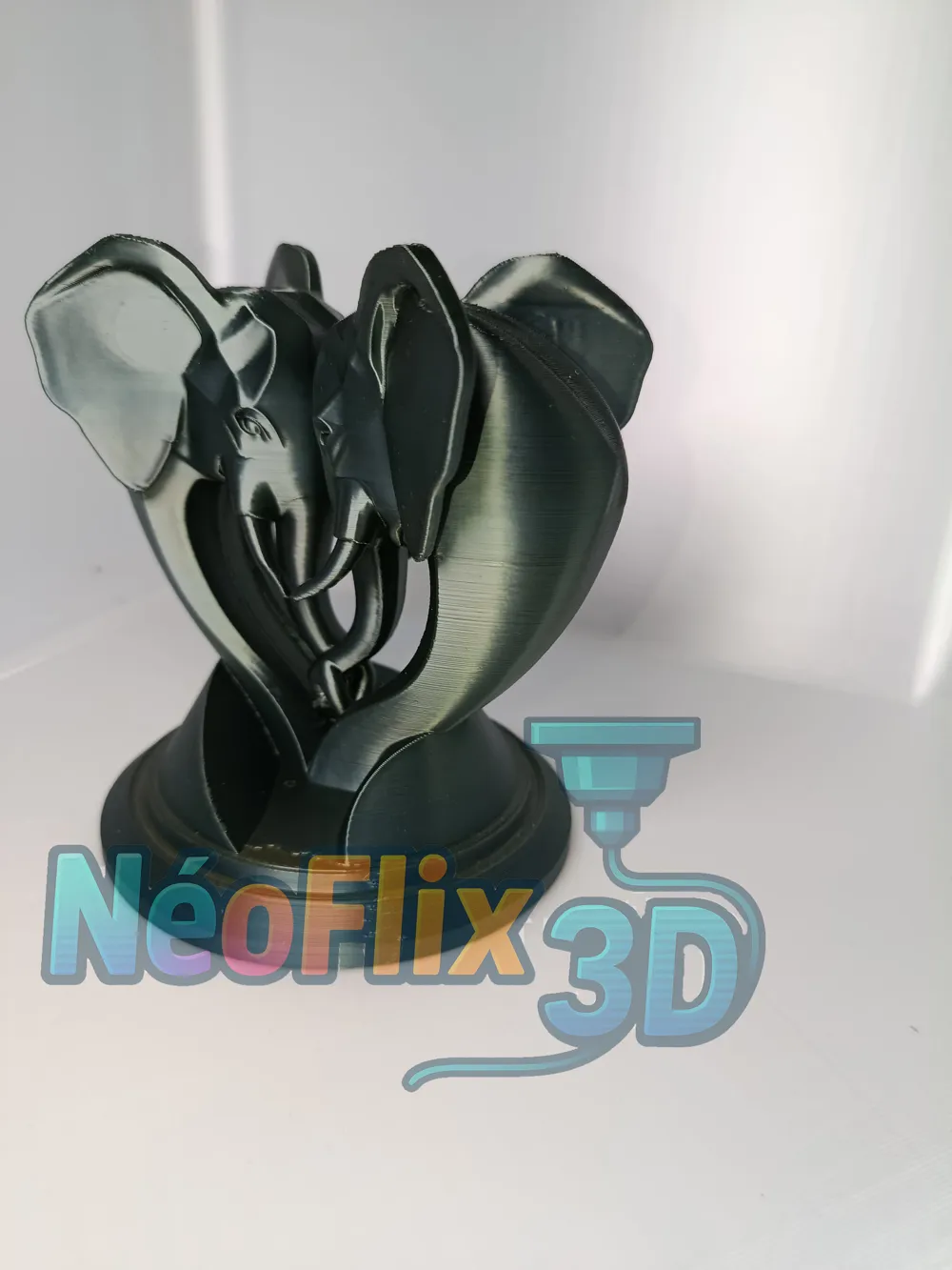 Elephants in Love – 3D Heart Sculpture - Free 3D Print Model - MakerWorld