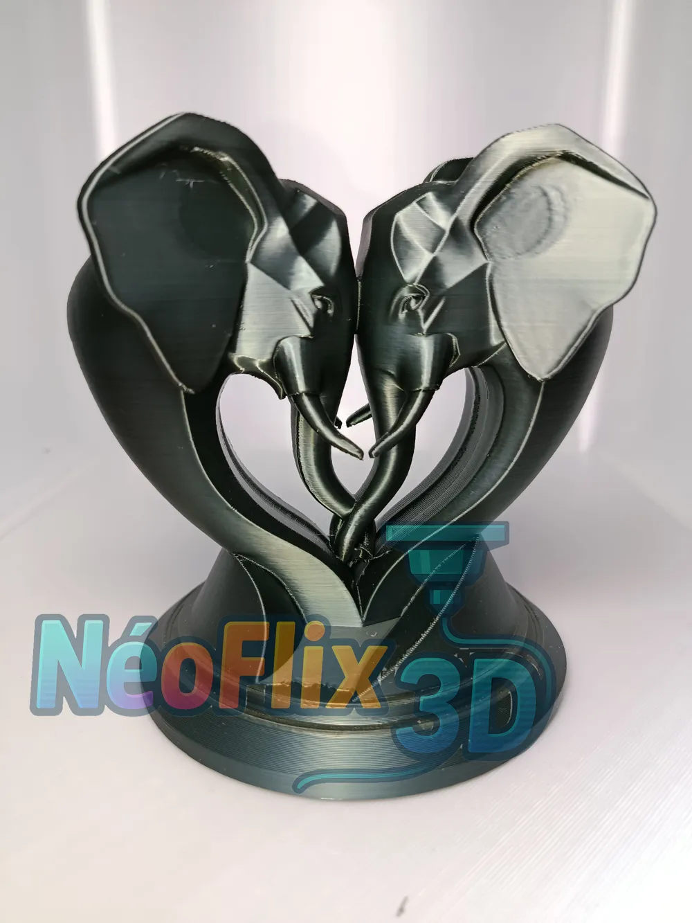 Elephants in Love – 3D Heart Sculpture - Free 3D Print Model - MakerWorld