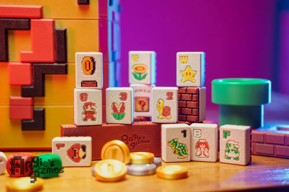 Mahjong Mario 8-bit (Ensemble Complet) - Modèle d'Impression 3D Gratuit ...