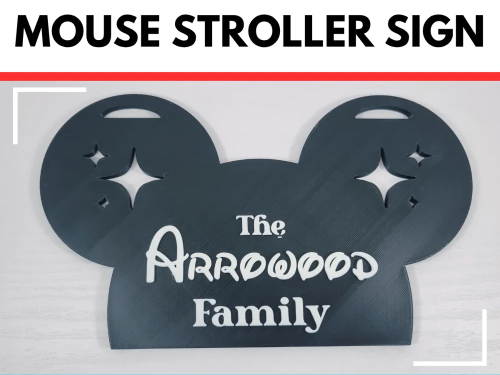 Mouse Ears Stroller Tag for Identification - Free 3D Print Model ...