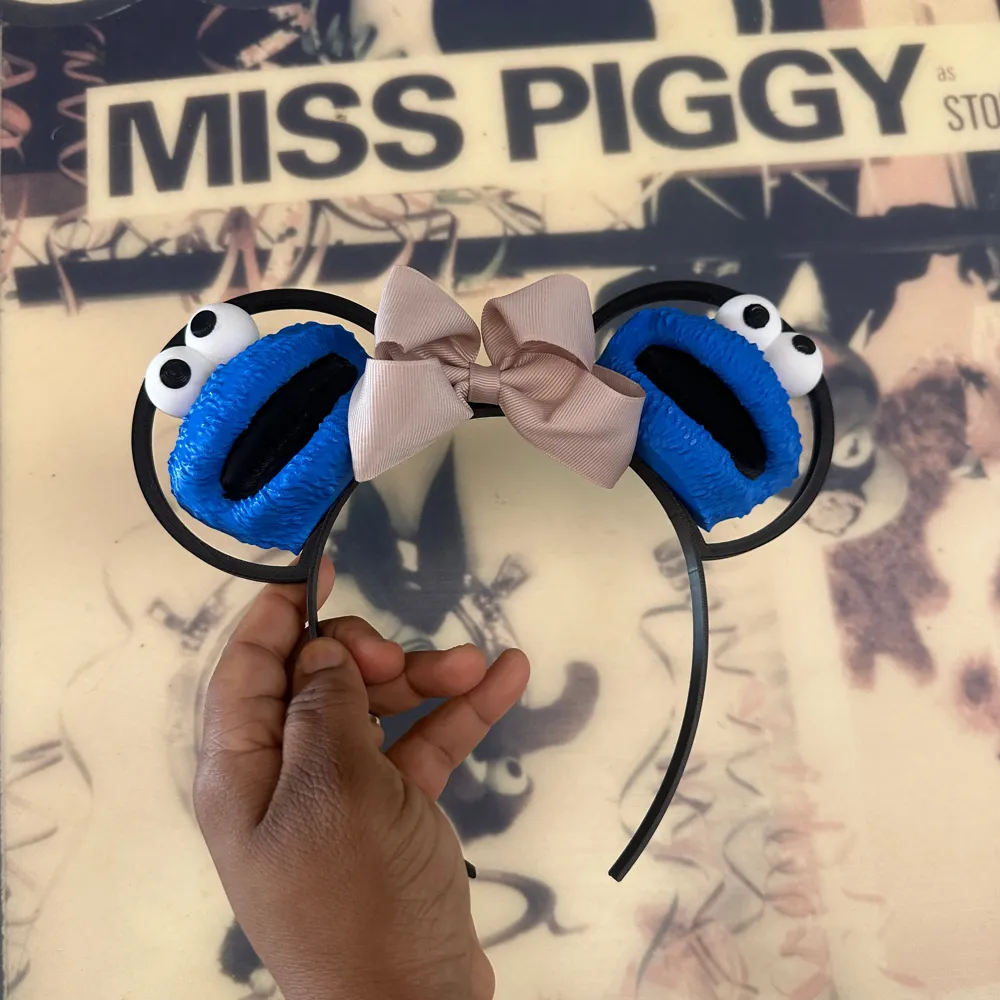 Cookie Monster Disney Theme Park Ears - Free 3D Print Model - MakerWorld