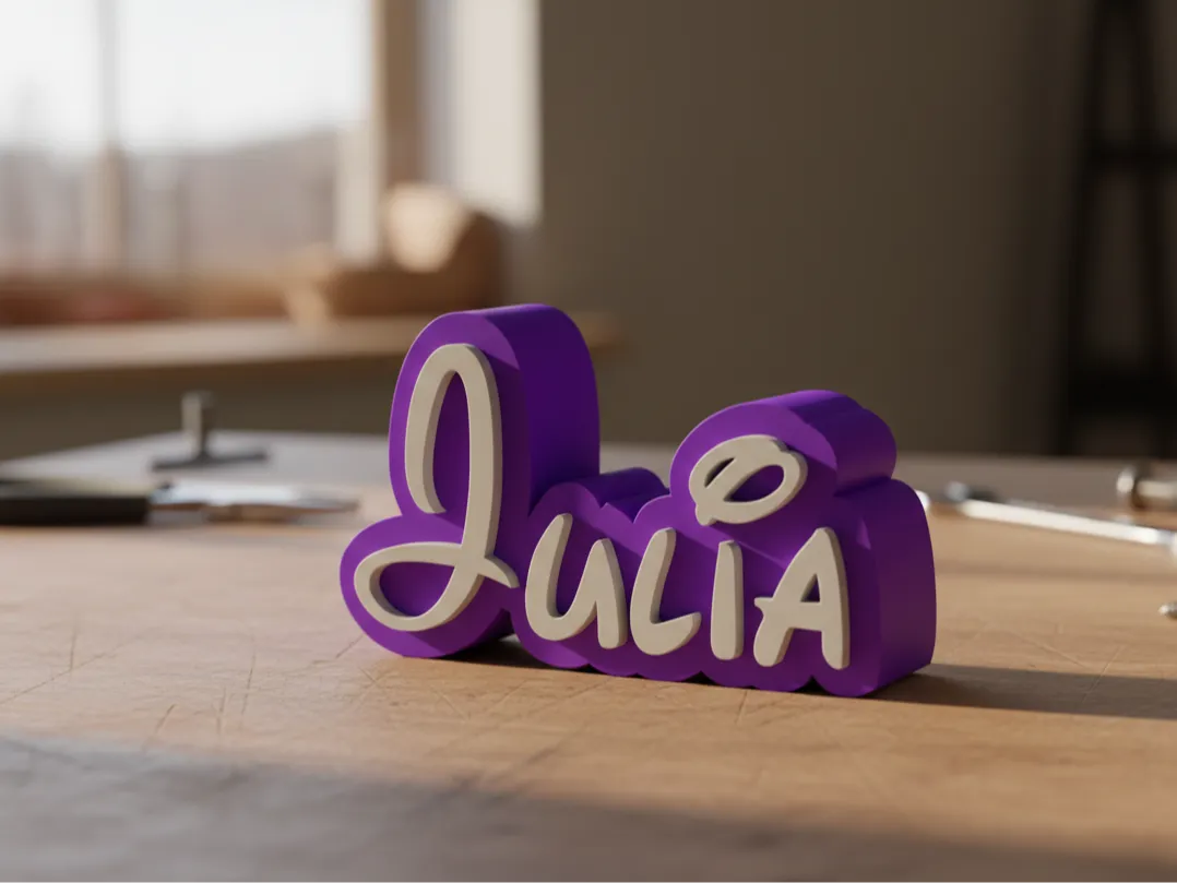 Name tag Julia - Free 3D Print Model - MakerWorld