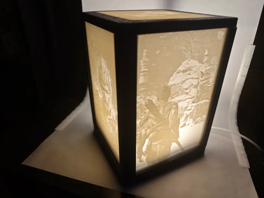 Black Myth Wukong lithophane light box (Bambu Lab LED Night Light 001 ...