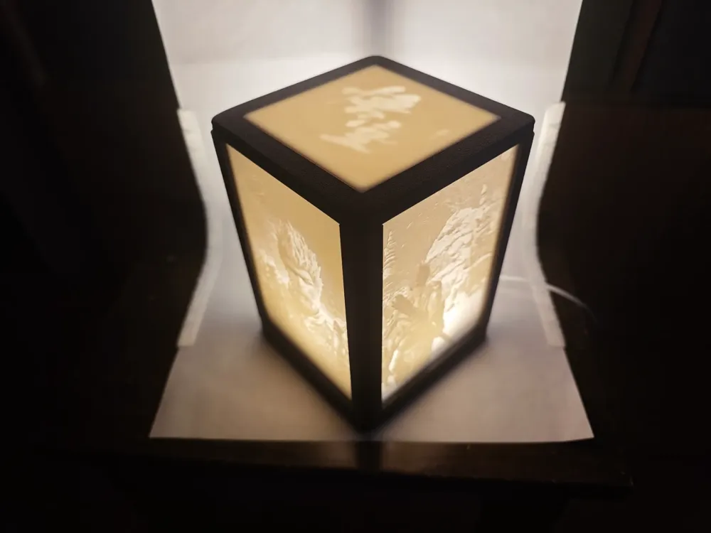 Black Myth Wukong lithophane light box (Bambu Lab LED Night Light 001 ...