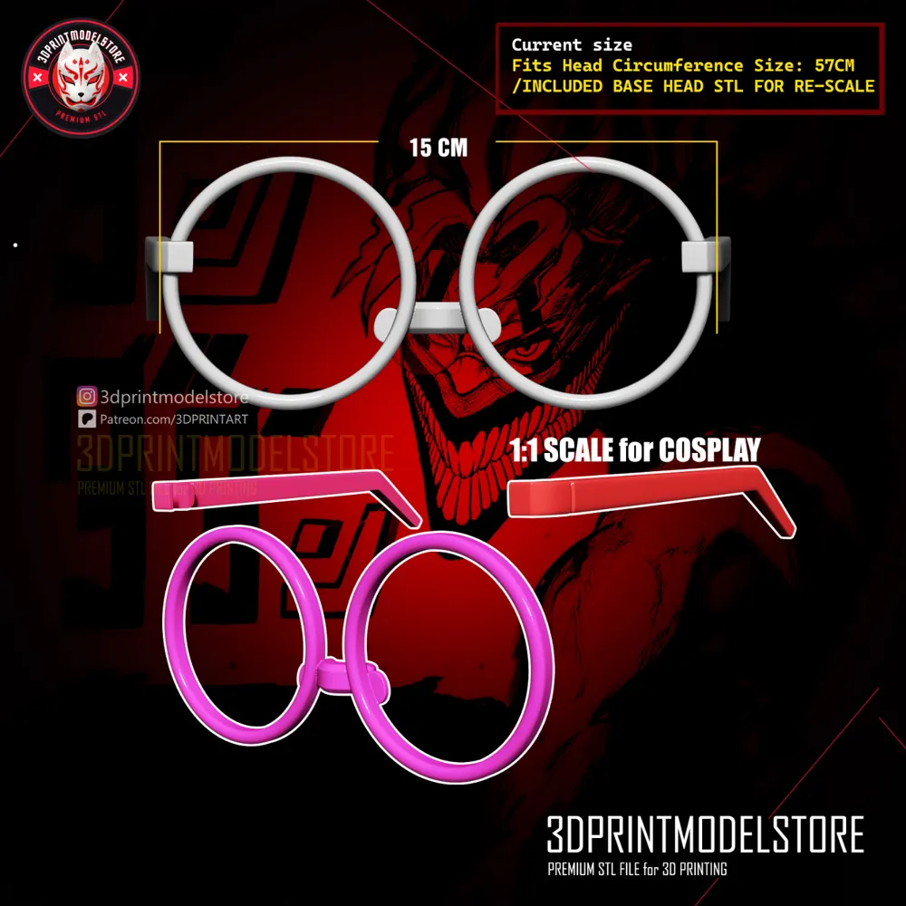 Dandadan Okarun Eye Glasses - Free STL by 3dprintart MakerWorld ...