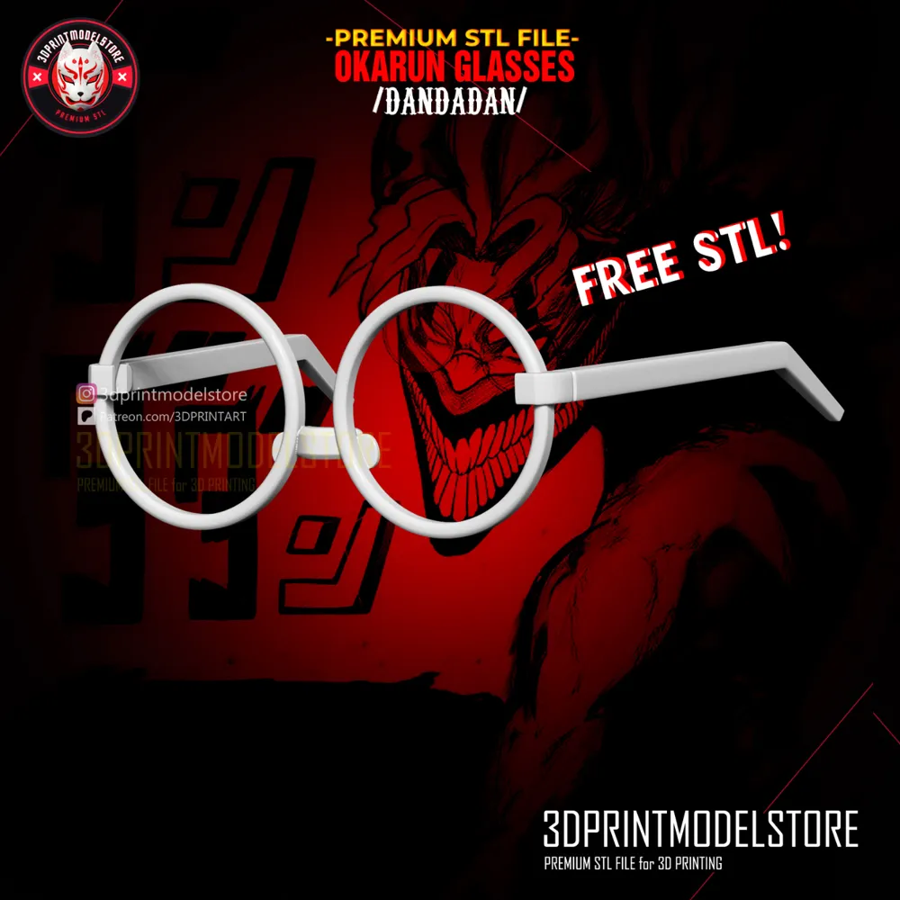 Dandadan Okarun Eye Glasses - Free STL by 3dprintart MakerWorld ...