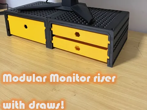 Modular monitor riser with draws! by Job Done Solutions JDS - MakerWorld