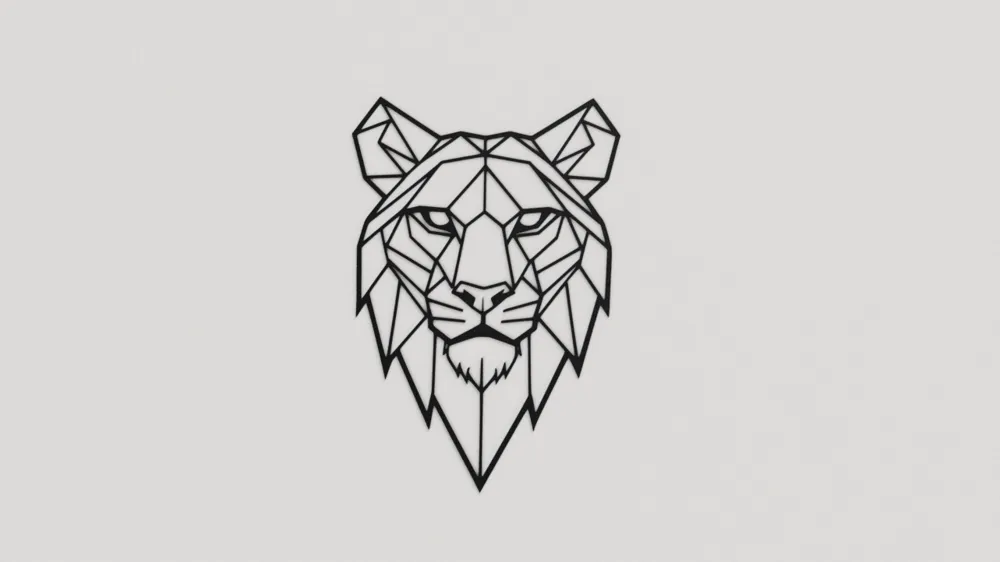 Geometric Lion 2D art by OrangeSs - MakerWorld