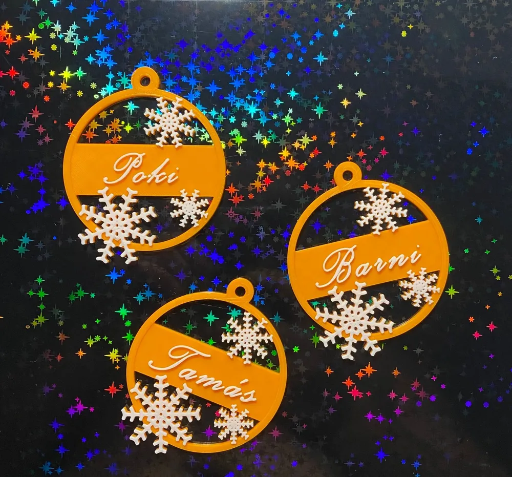 Snowflake name tag by Hooked Designs - MakerWorld