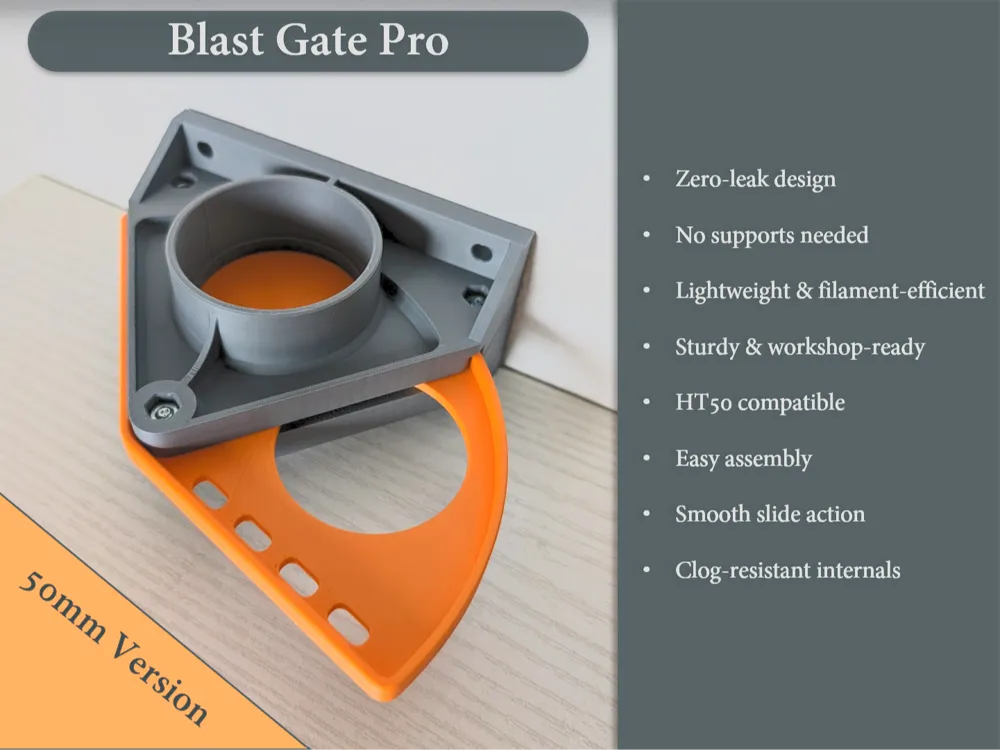 Ultimate Workshop Blast Gate - 50mm Version - Free 3D Print Model ...