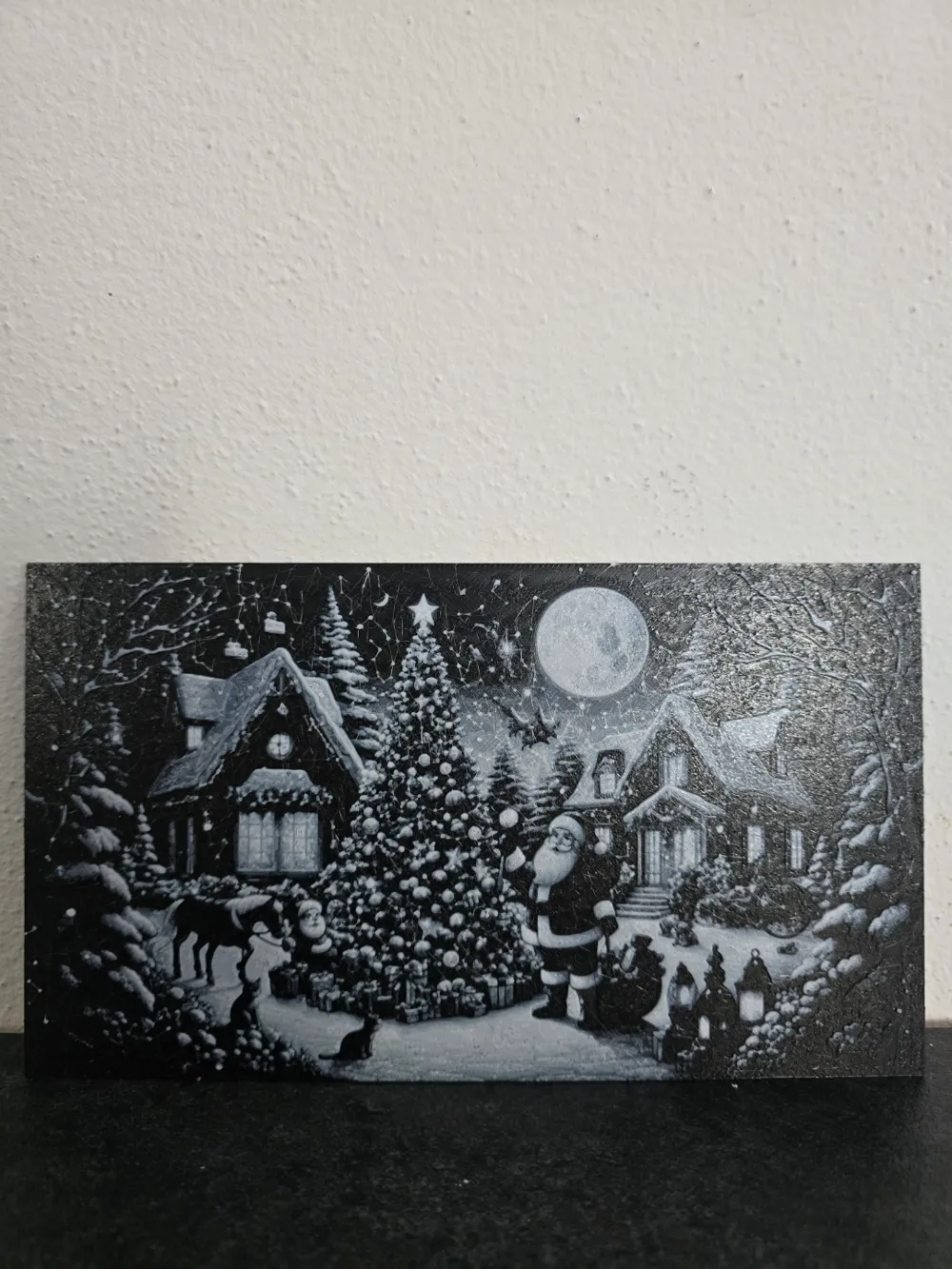 Christmas village with Santa - Hueforge 200x112 by 3Devil - MakerWorld