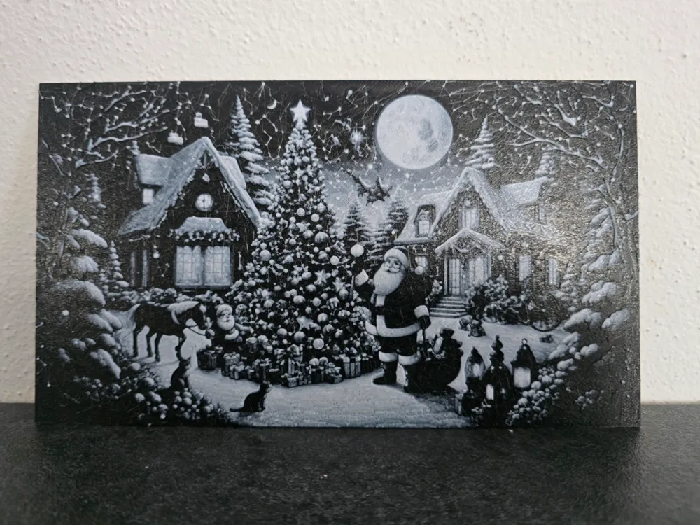 Christmas village with Santa - Hueforge 200x112 by 3Devil - MakerWorld