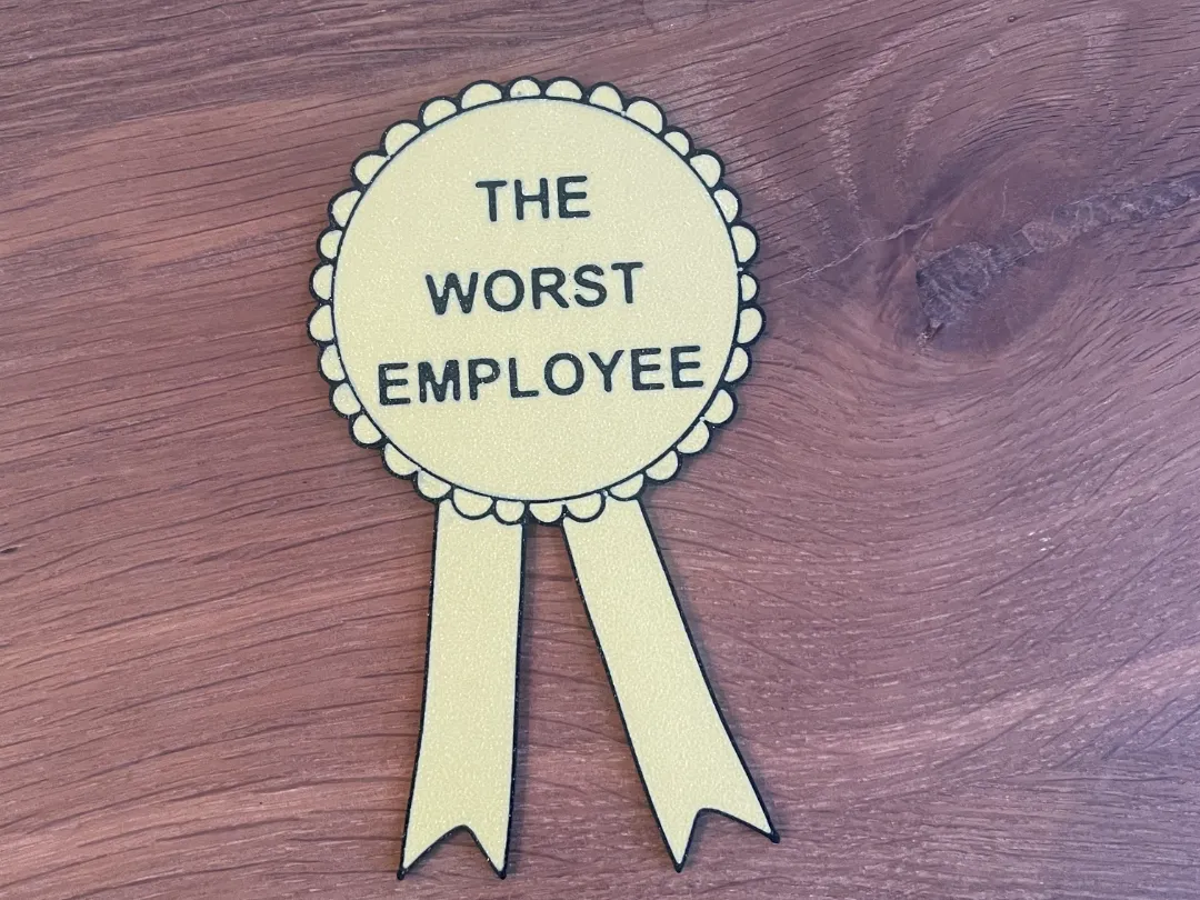 The Worst Employee Award / 2 color / Work gift - Free 3D Print Model ...
