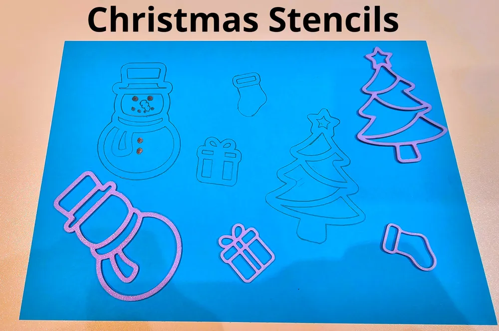 Christmas Stencil Set | Drawing, Tracing Templates - Free 3D Print ...