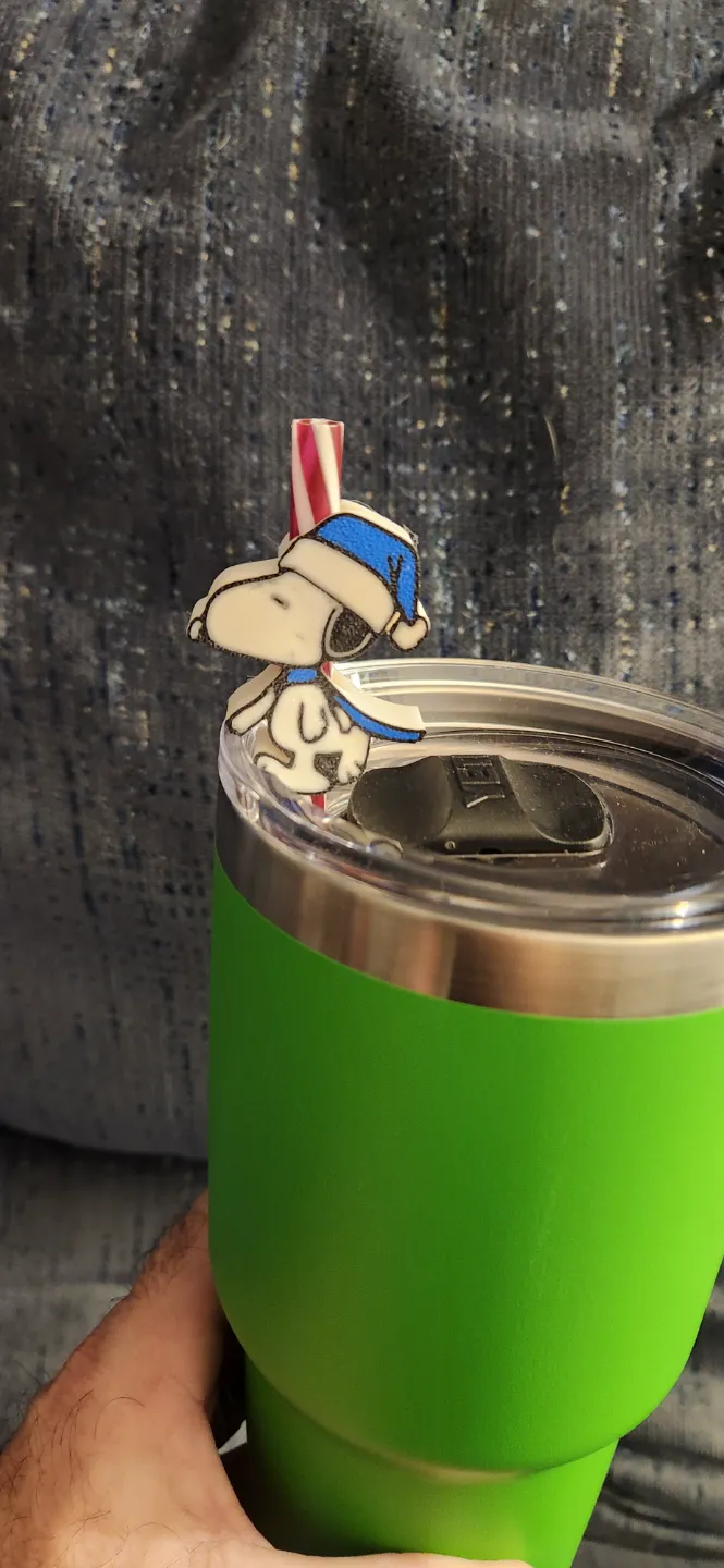 Snoopy Straw Topper - Free 3D Print Model - MakerWorld