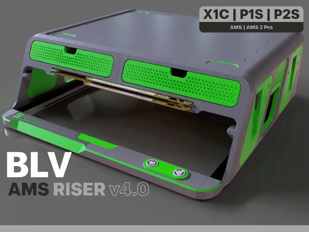 BLV - AMS / AMS 2 Riser for X1C / P1S / P2S v4 - Free 3D Print Model ...