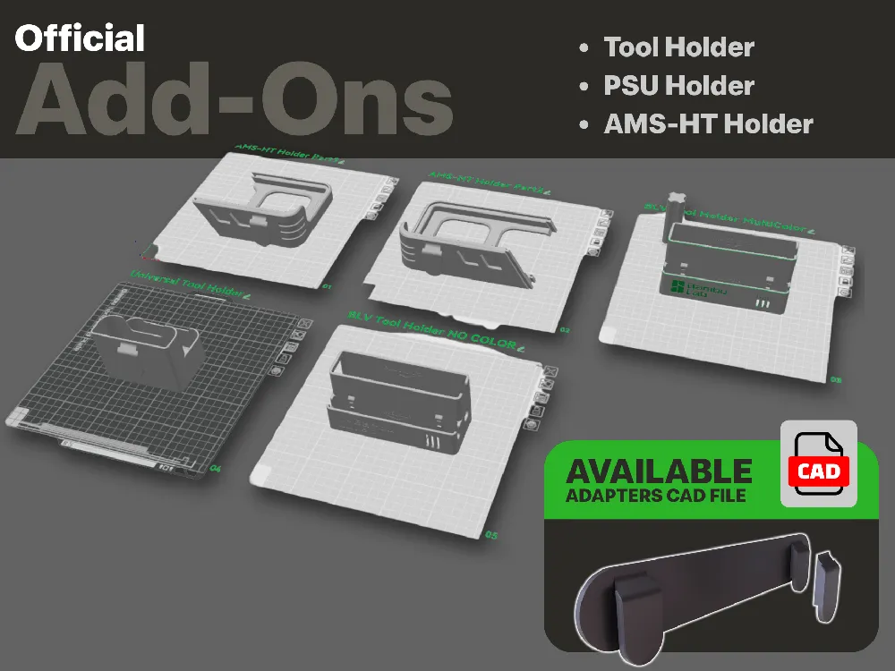 BLV - AMS / AMS 2 Riser for X1C / P1S / P2S v4 - Free 3D Print Model ...