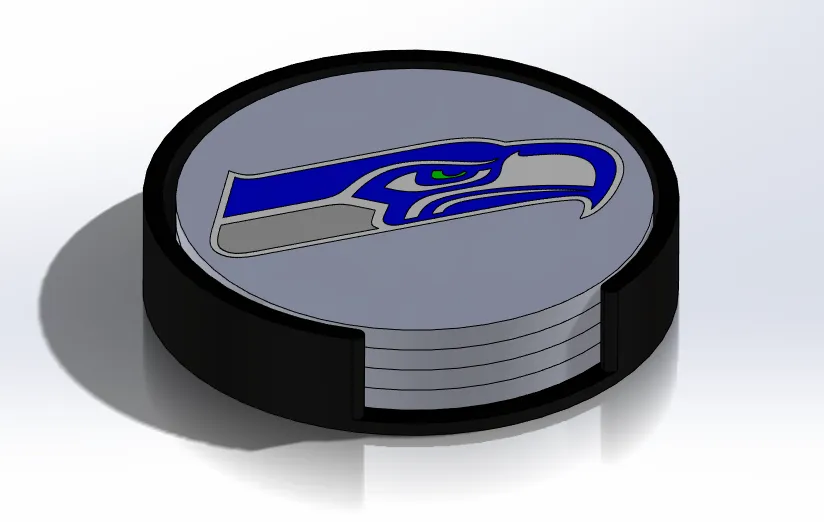 Seattle Seahawks Coaster Set by Keatingaden - MakerWorld
