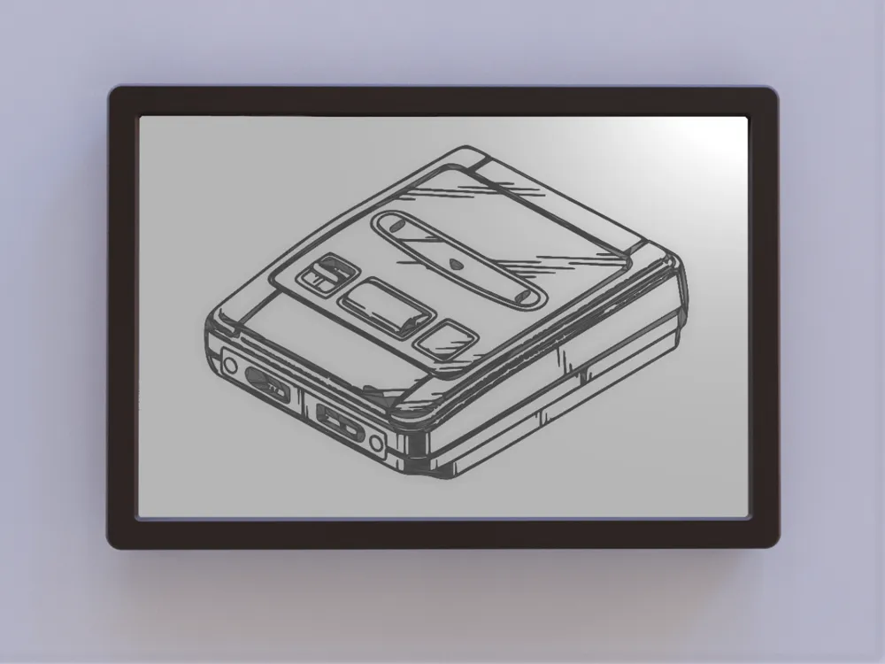SNES (EU) / Super Famicom Console Patent Art by Ken Mills - MakerWorld