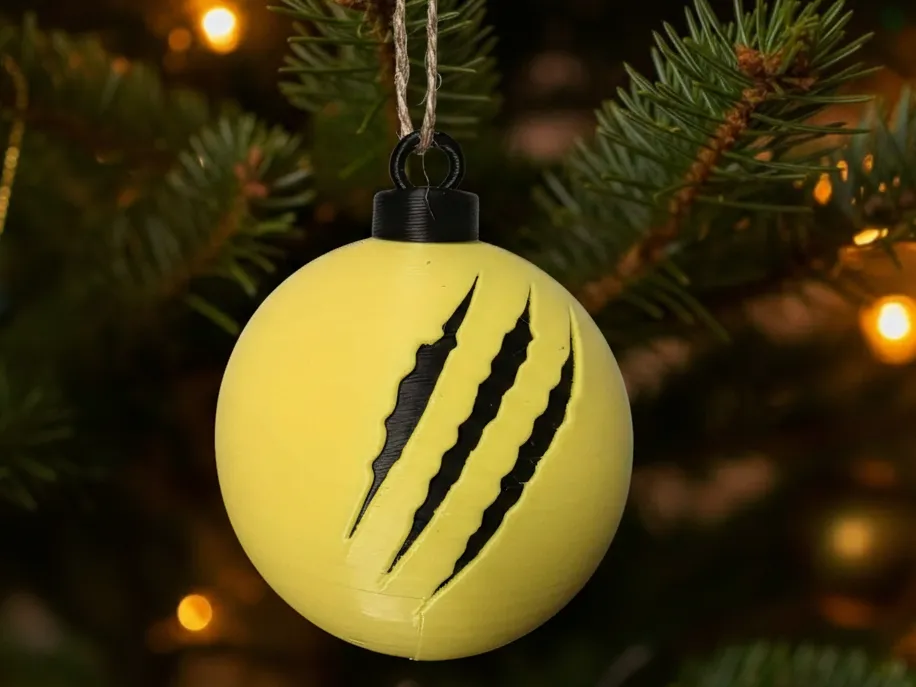 Wolverine Scratch Christmas Bauble - Free 3D Print Model - MakerWorld