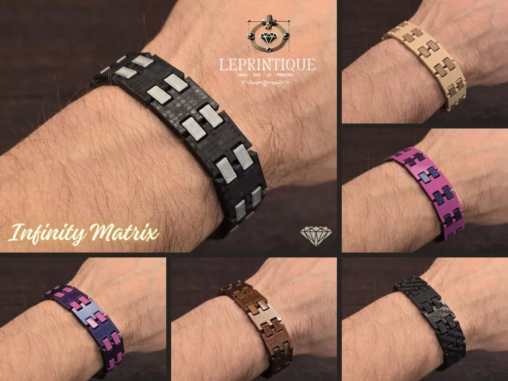 Armband - Infinity Matrix – Print-in-Place by Leprintique MakerWorld ...