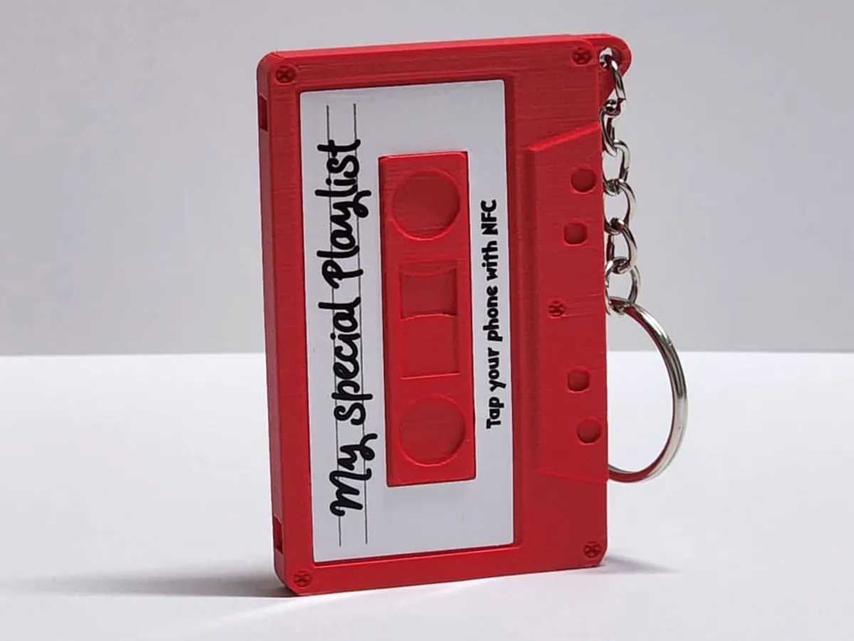 Retro NFC Cassette Keychain for Spotify playlist - Free 3D Print Model ...