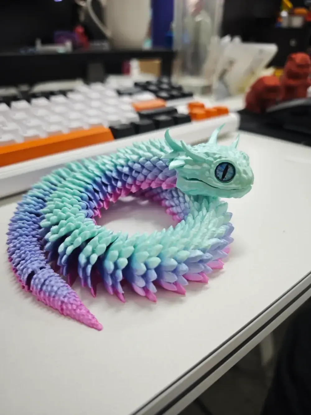 Fanged Mystical Serpent—Print-in-Place, articulated, rotating head ...