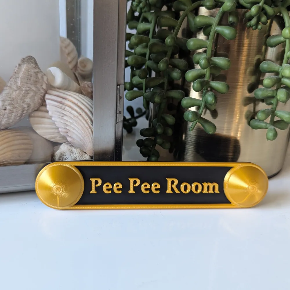 Pee Pee Room - Restroom Bathroom Sign by ntalekt - MakerWorld
