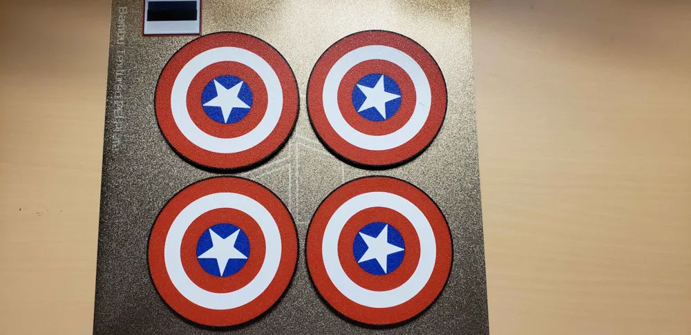 Captain America Shield Coasters by Tangeryna - MakerWorld
