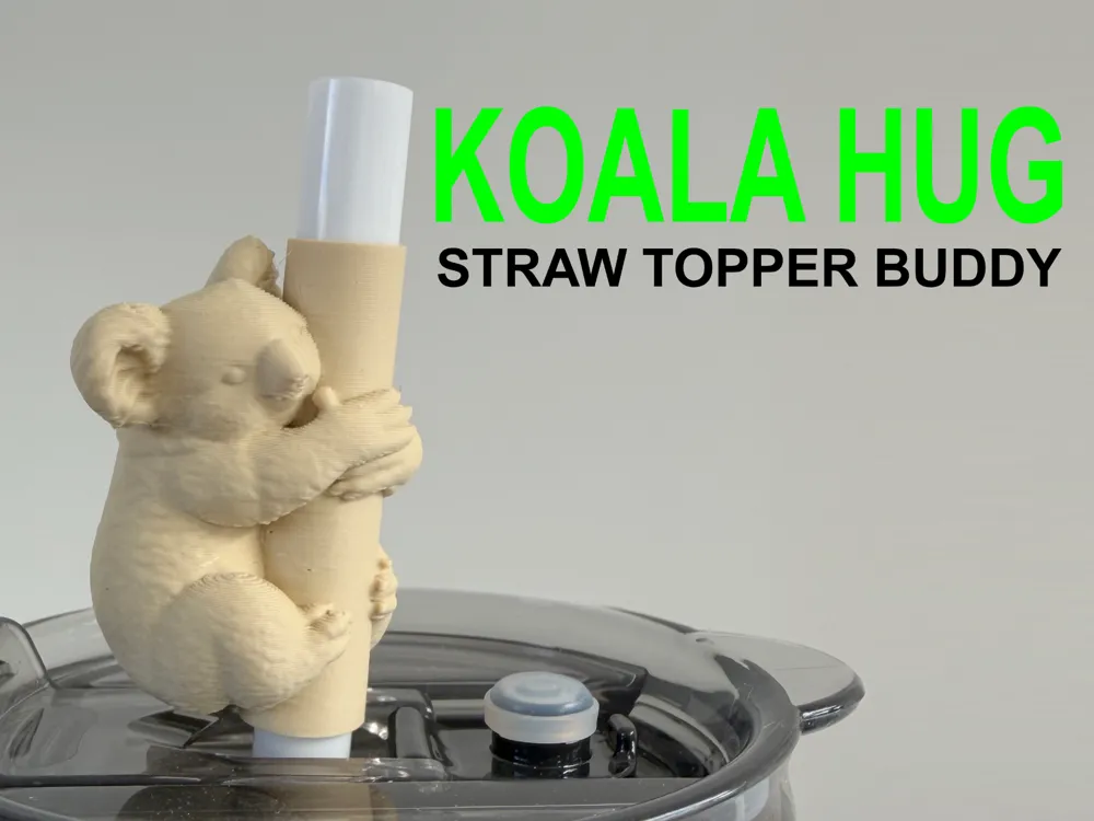 Koala Straw Topper Buddy - Free 3D Print Model - MakerWorld