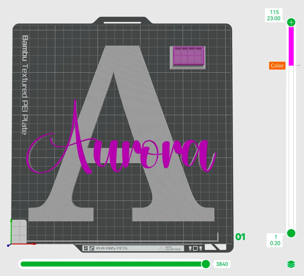 AURORA name ornament nameplate initial names by meetoo333 MakerWorld ...