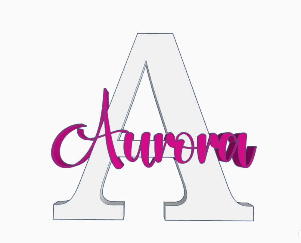 AURORA name ornament nameplate initial names by meetoo333 MakerWorld ...