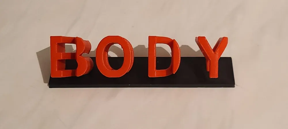 Mirror Text "BODY" and "MIND" - Free 3D Print Model - MakerWorld