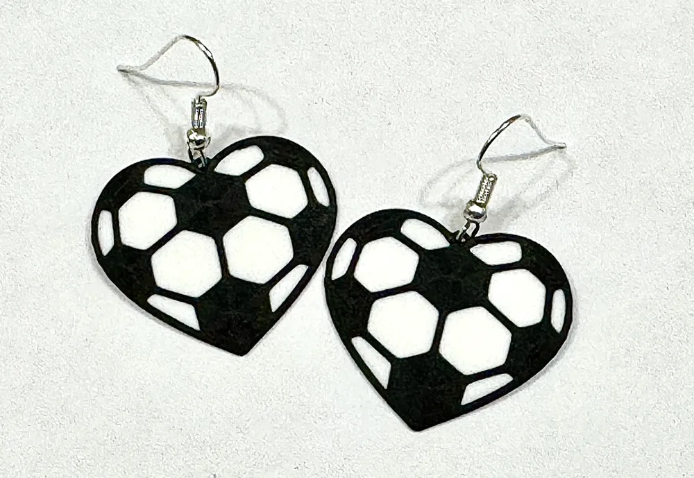 Heart Sports Ball Earrings - Free 3D Print Model - MakerWorld