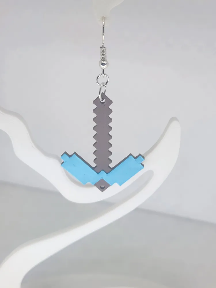 Minecraft Earrings by dohara1985 MakerWorld: Download Free 3D Models