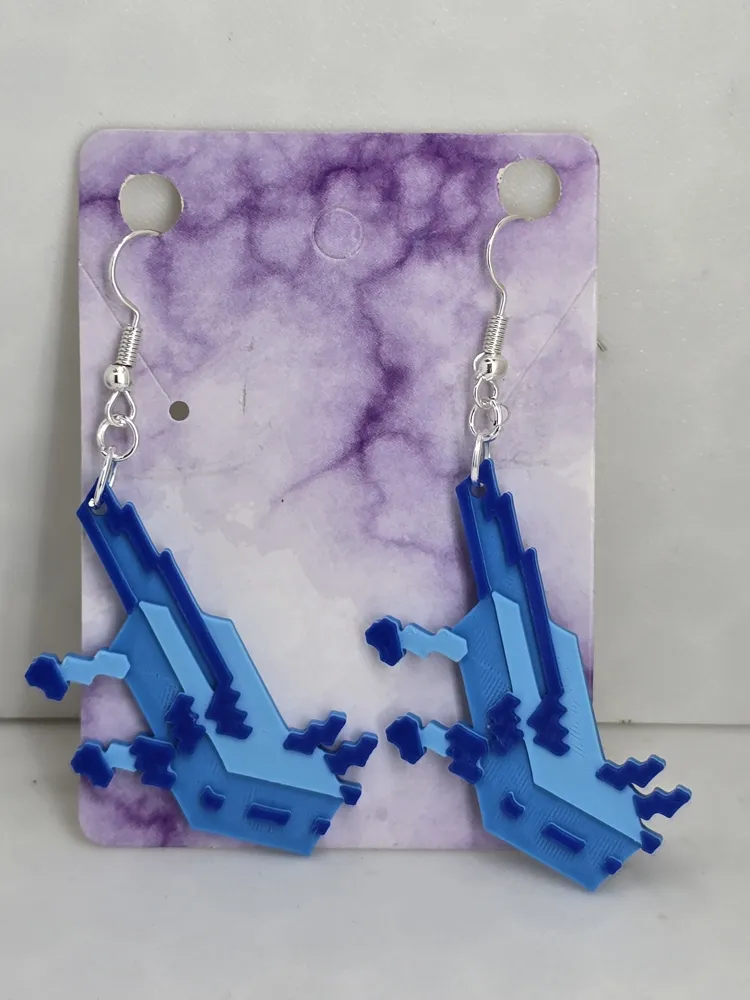 Minecraft Earrings by dohara1985 MakerWorld: Download Free 3D Models