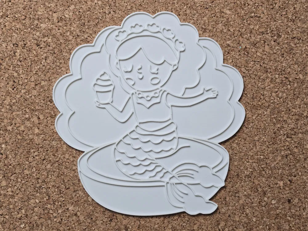 Mermaid In Oyster Coloring - Free 3D Print Model - MakerWorld