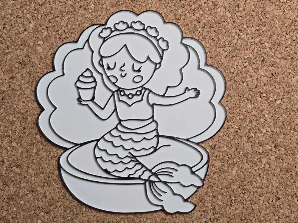 Mermaid In Oyster Coloring - Free 3D Print Model - MakerWorld