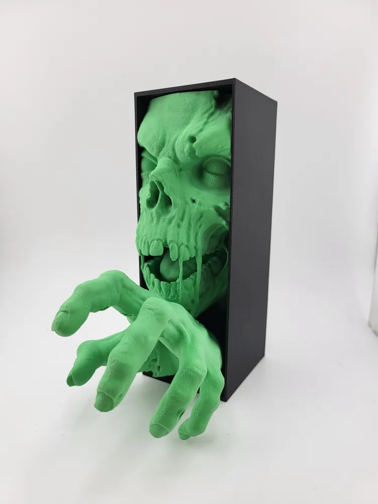 Zombie Skull Book Nook Horror Hand Bookshelf - Free 3D Print Model ...
