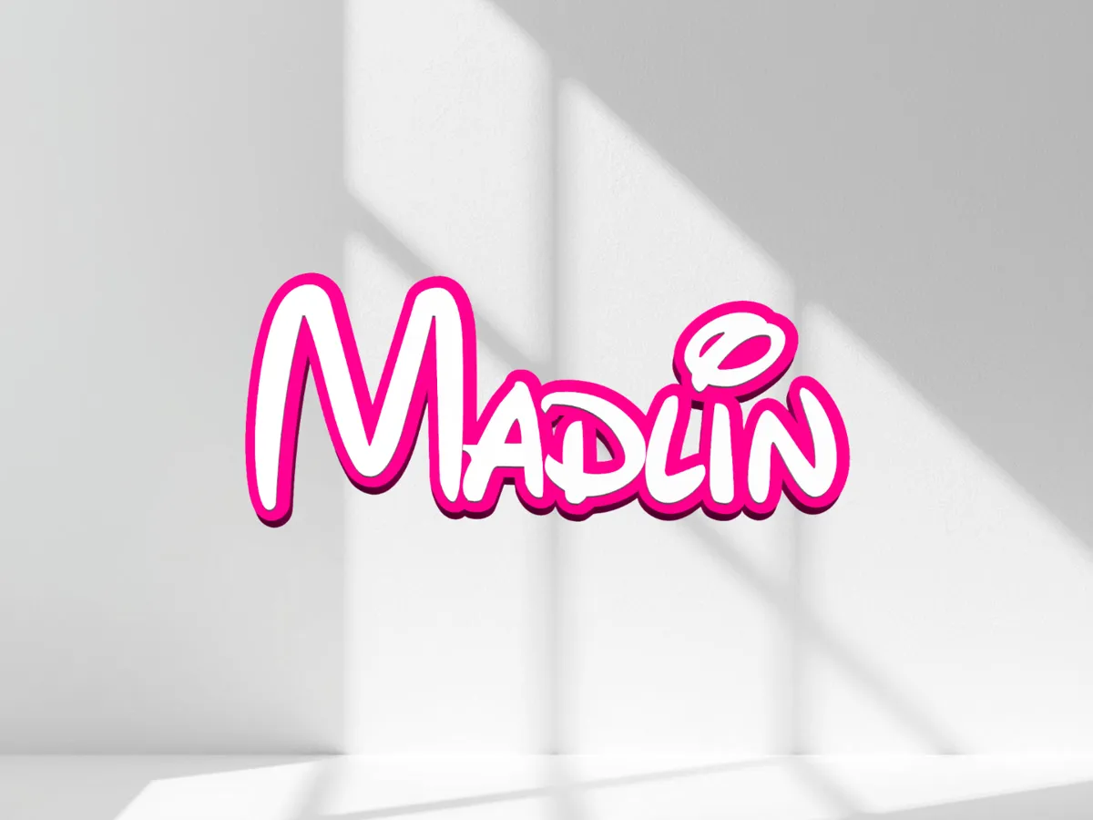 Madlin - Name Plate Cartoon Style - Free 3D Print Model - MakerWorld