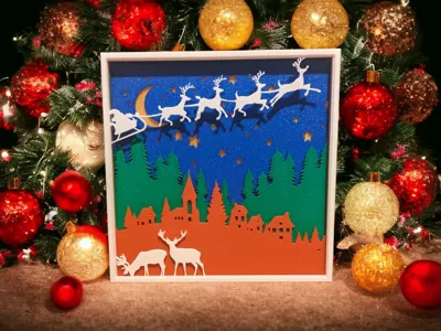 christmas LED shadow box by cruse2382 - MakerWorld