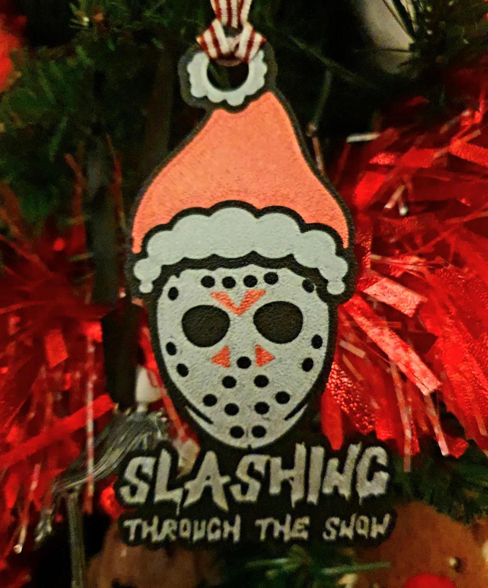 Slashing Through The Snow Jason Tree Decoration by Glitchedmotion ...