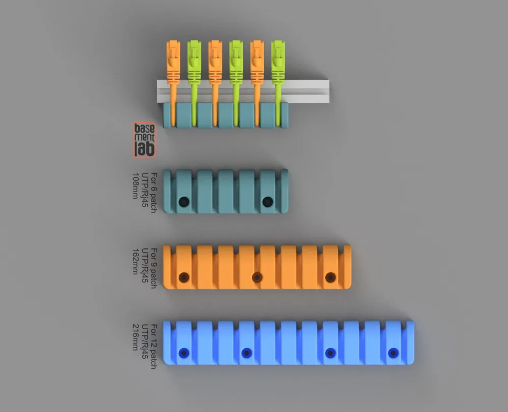 RJ45 Universal Patch Cable Manager 90 degree angle by BasementLAB ...