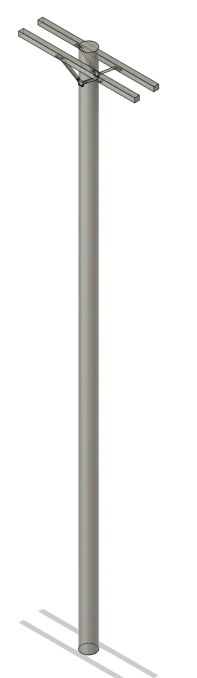 Telephone Pole for HO Scale Layout - 2 Cross Arms - Free 3D Print Model ...