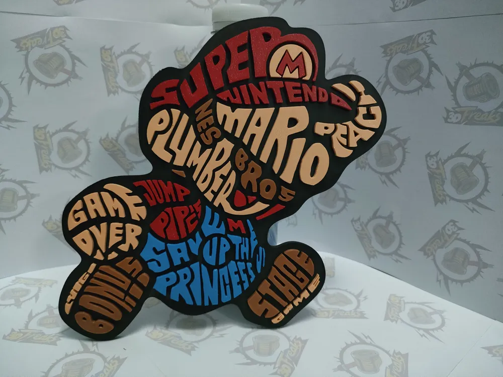 Super Mario - Calligram Wall Art by kraciboy - MakerWorld