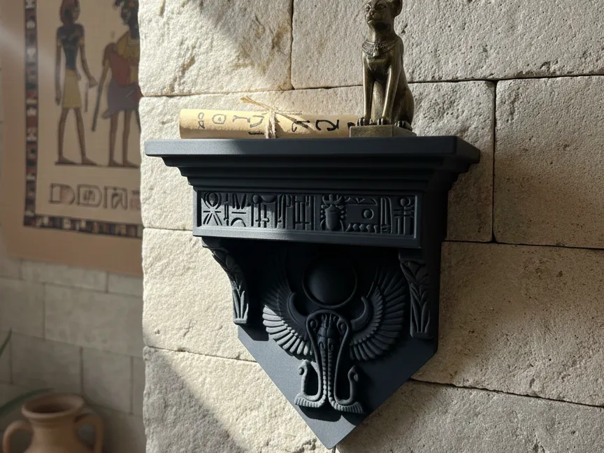 Egyptian Legacy: Ancient Myth Wall Shelf - Free 3D Print Model - MakerWorld