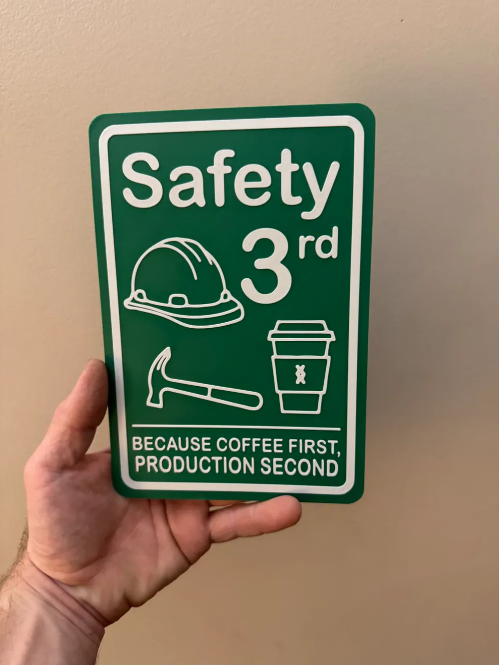 Safety 3rd - because coffee - Free 3D Print Model - MakerWorld