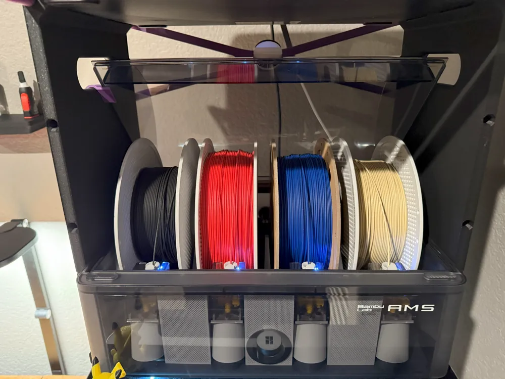 Stackable AMS Shelf Lid Holder Opener Remixed by TechCowboy - MakerWorld