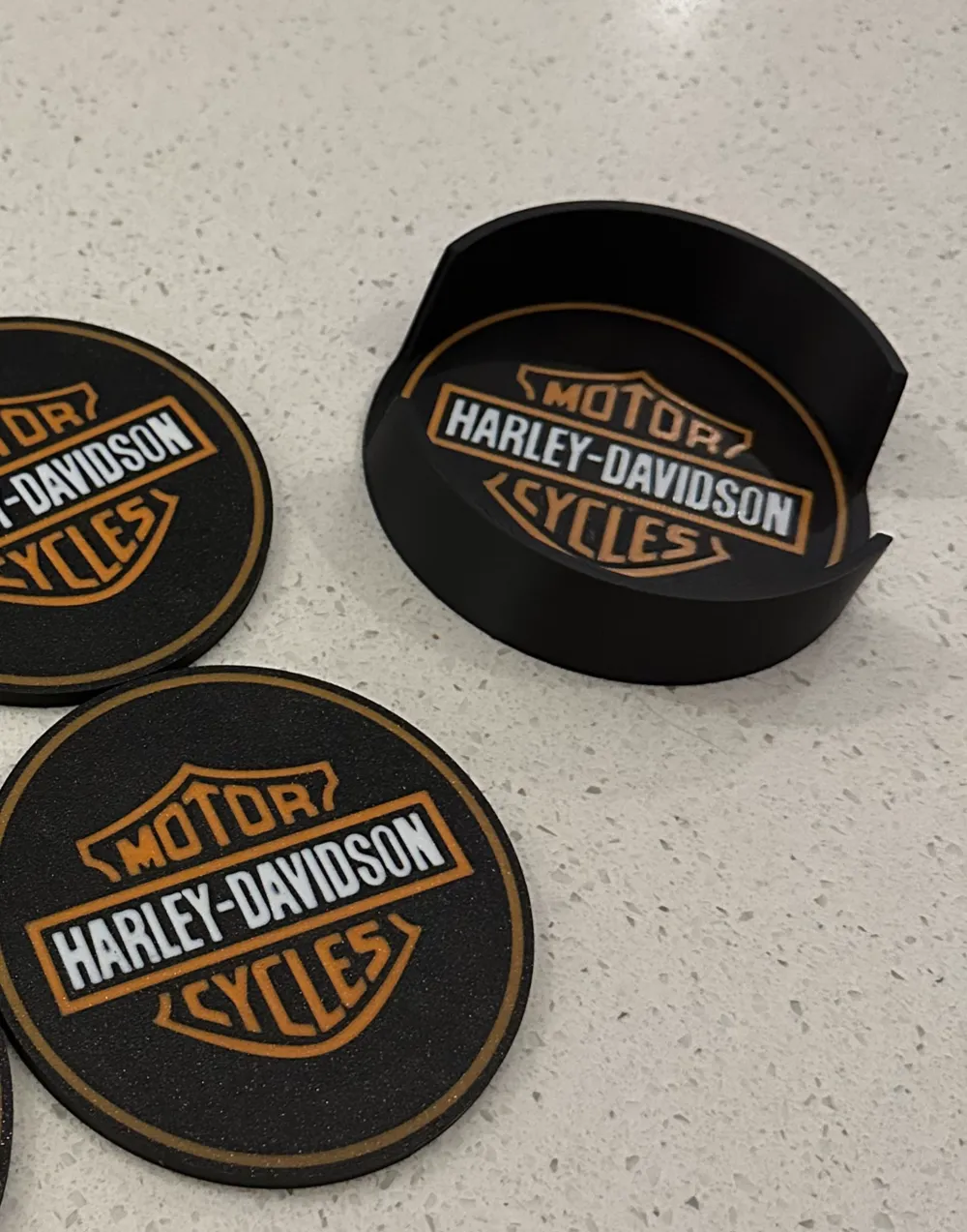 Harley-Davidson Coaster Holder - Free 3D Print Model - MakerWorld
