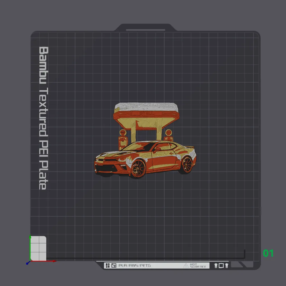 Sunset Camaro (HueForge) by NeoKoi Prints - MakerWorld